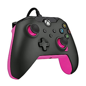 PDP Wired Xbox Game Controller - Xbox Series X|S/Xbox One, Dual Vibration Gamepad, App Supported - Fuse Black/Pink (Amazon Exclusive)