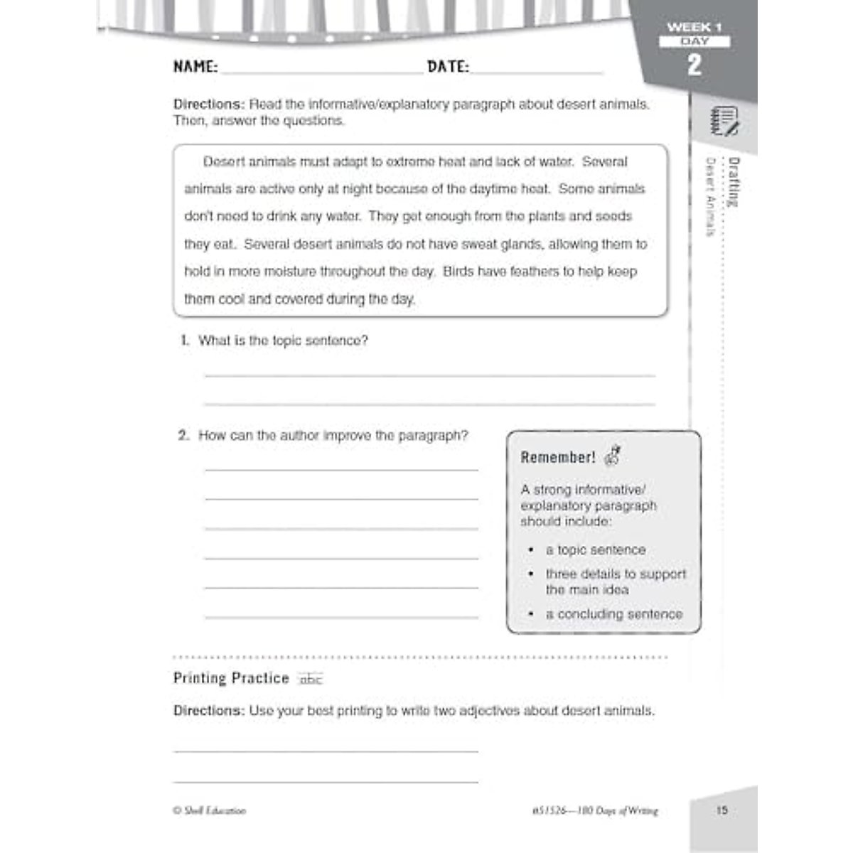 180 Days of Writing for Third Grade - An Easy-to-Use Third Grade Writing Workbook to Practice and Improve Writing Skills (180 Days of Practice)