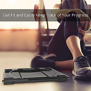 Bluestone Remedy Digital Scale - Body Weight, Fat, and Hydration -BIA, Black and Clear (72-6628B)