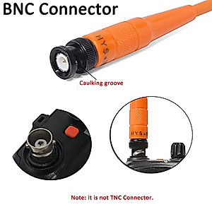 HYS VHF UHF BNC Handheld Scanner Antenna, 144/430 MHz Dual Band HT Antenna for 136-174/400-470Mhz ICOM IC-V8 V86 IC-T7H Yaesu FT-530 Uniden Handheld 2-Way Radio