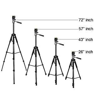 72 Inch Elite Series Professional, Full Size Camera Tripod for Canon, Nikon, Sony, Samsung, Olympus, Panasonic & Pentax + eCost Microfiber Cloth