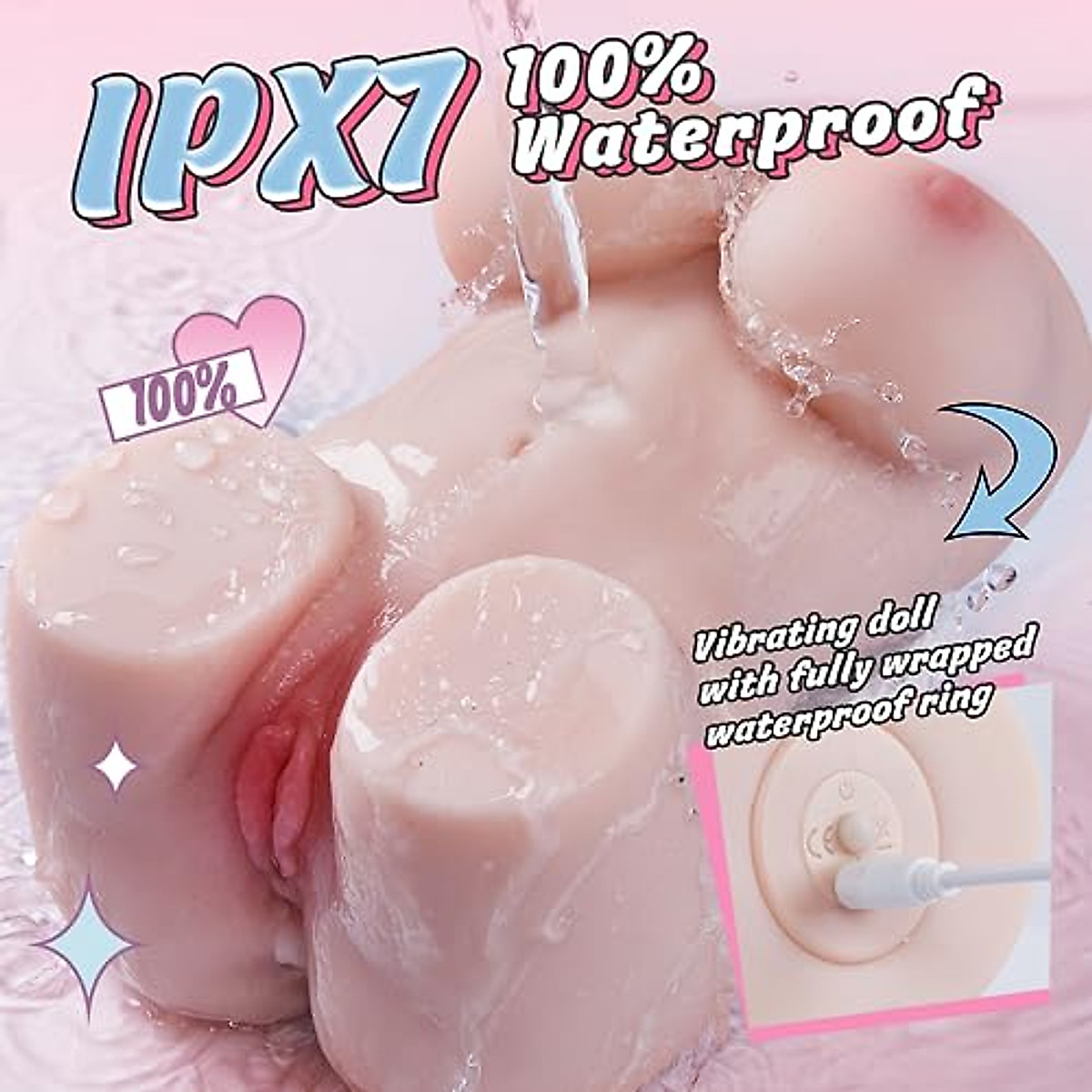Vibrating Sex Dolls Male Masturbators Male Sex Toys with 10 Vibration, 4LB Adult Toy Love Doll Sex Toy for Men Masturbation, Automatic Pocket Pussy Ass Stroker with Perky Boobs and Plump Labia Y6298