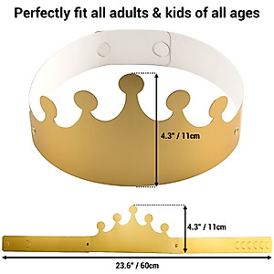 IFAMIO 25 Pieces Golden King Crowns Gold Foil Paper Party Crown Hat Cap Foldable Party Crowns for Birthday Celebration Baby Shower Photo Props New Year Wedding Anniversary