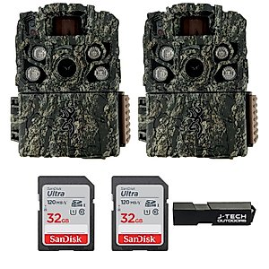 Generic (2) Browning Strike Force FHDR Trail Game Camera Bundle Includes 32GB Memory Card and J-TECH Card Reader (26MP) | BTC5FHDR, Camo
