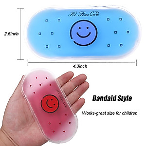 Small Ice Packs, Gel Ice Packs for Injuries Hot & Cold Ice Packs Bulk Reusable Gel Bead Ice Pack Cold Compress for Pain Relief, Christmas Gift (4 Count (Pack of 1) Smile)