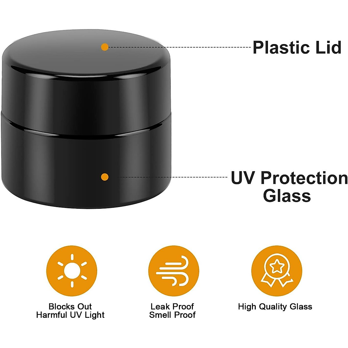 (24 Packs) Green Nexus 5g/5ml UV Protection Glass Jars for Lip Balm, Lotion, Oil, Cream & Cosmetics Enhanced Cap (2024)