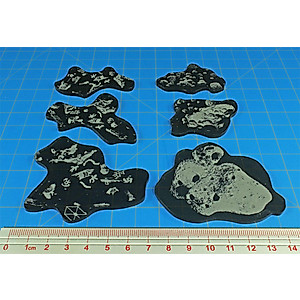LITKO Space Fighter 2nd Edition Asteroid & Debris Templates Compatible with Star Wars: X-Wing Second Edition, Translucent Grey (6)
