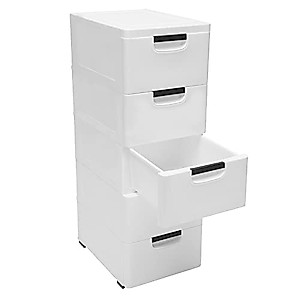 Plastic Drawers Dresser, 5 Drawer Stackable Vertical Clothes Storage Cabinet, Bedroom Tall Small Chest Closet, Organizer Unit for Hallway Entryway, Home Furniture