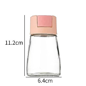 Salt and Pepper Shakers Precise Quantitative Push Type, 0.5g Quantitative Seasoning Bottle with Label (2PCS-A)