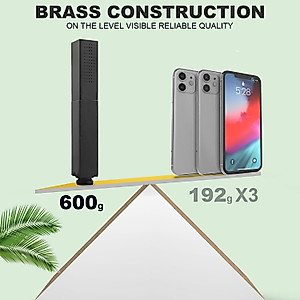 Matte Black Brass 2 in 1 Function Handheld Shower Sprayer Head with 59" Long Flexible Hose Attachment and Adjustable Shower Wand Holder