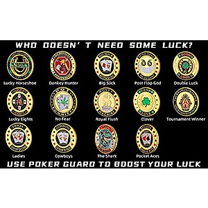 Poker Guard, Weights for Poker, Poker Gifts for Men, Poker Card Protector, Poker Accessories, Poker Chips with Plastic Case (Lucky Horseshoe)