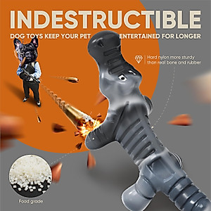 LEGEND SANDY Indestructible Dog Toys for Aggressive Chewers Large Breeds, Tough Nylon Dog Chew Toys for Large Dogs, Durable Dog Bone Toys for Medium/Large Breeds, Safe Bacon Flavor