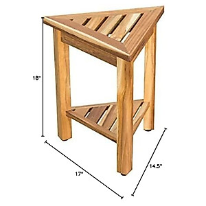 EcoDecors ED977 Flexi Corner Shower Stool, Natural
