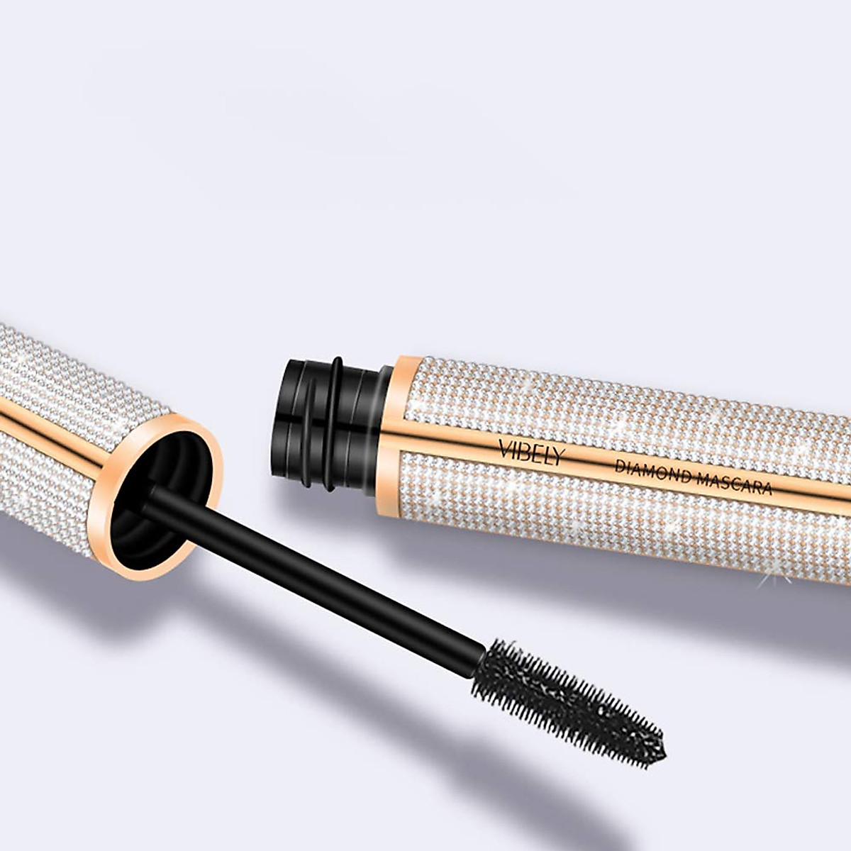 Alician Diamond Mascara, Waterproof Long Curling Extension Eyelashes, Long-Lasting, Thick Thickening, Smudge-proof and Lengthening Voluminous Eyelashes