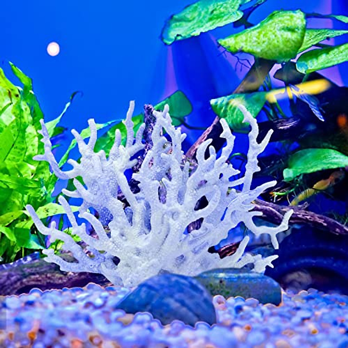 BLLREMIPSUR 2 PCS Aquarium Coral Ornament, Blue Pink Coral Reef Decor, Artificial Plants Fish Tank Decorations