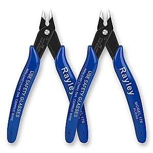 Rayley Small Wire Cutters, Diagonal Cutting Pliers with Spring, Side-Cutting Pliers Guitar String Cutter Mini Pliers Side Cutters Pliers Electronics Flush Cutters Small Snips