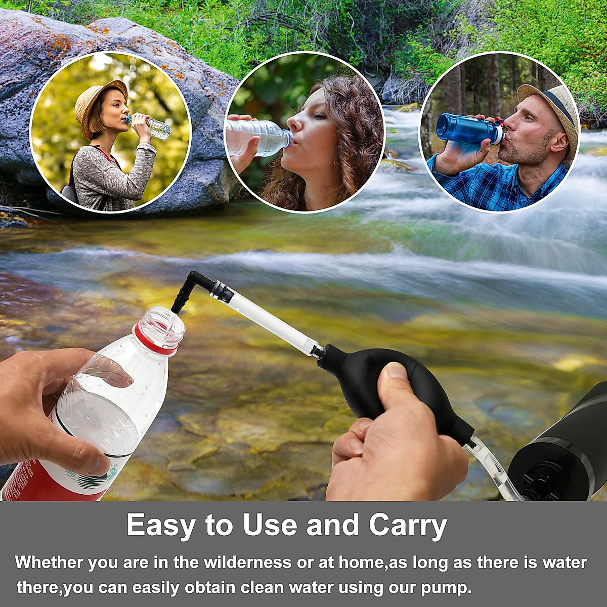 Water Filter Replacement & Primer Hand-Powered Filter Primer Pump For Activated Carbon Water Filter Pack of 2, Compatible with Berkey Big, Light, Imperial, Travel Series