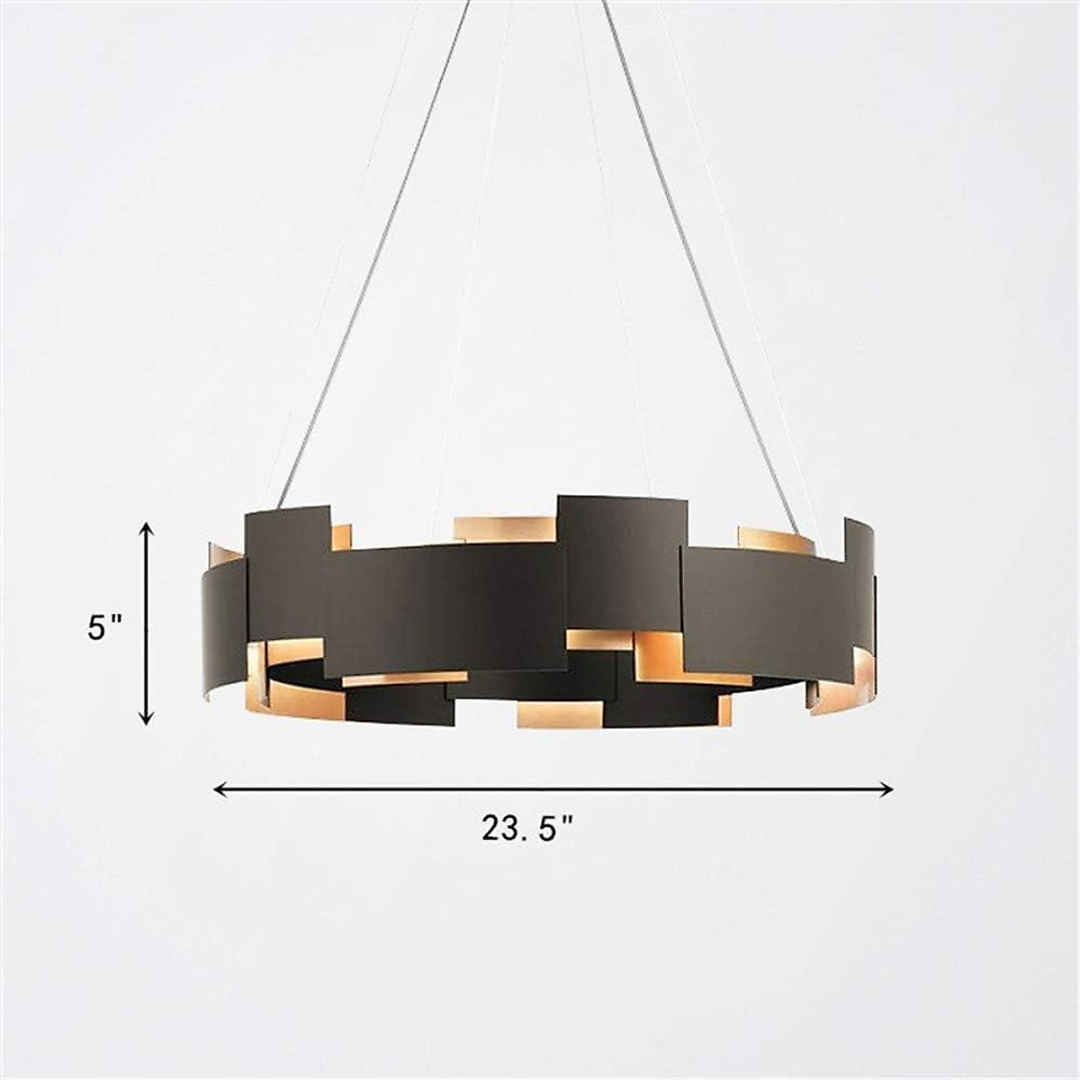 Modern Style Chandelier，Iron Living Room Round Pendant Chandelier 6 Bulbs for Dining Table Entrance Kitchen Island