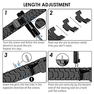 WINGLE for Galaxy Watch 5 Band Pro 45mm 44mm, Galaxy Watch 6 Band Classic 47mm 43mm 44mm 40mm, Samsung Galaxy Watch 4 Band Classic 46mm 42mm for Men Galaxy Watch 3/Gear S2 20mm Metal Bands, Black