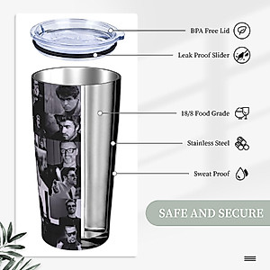 DFAGGQL George Music Michael Stainless Steel Insulated Tumbler Coffee Mug Water Cup Vacuum Bottle with Straw and Lid 20 oz