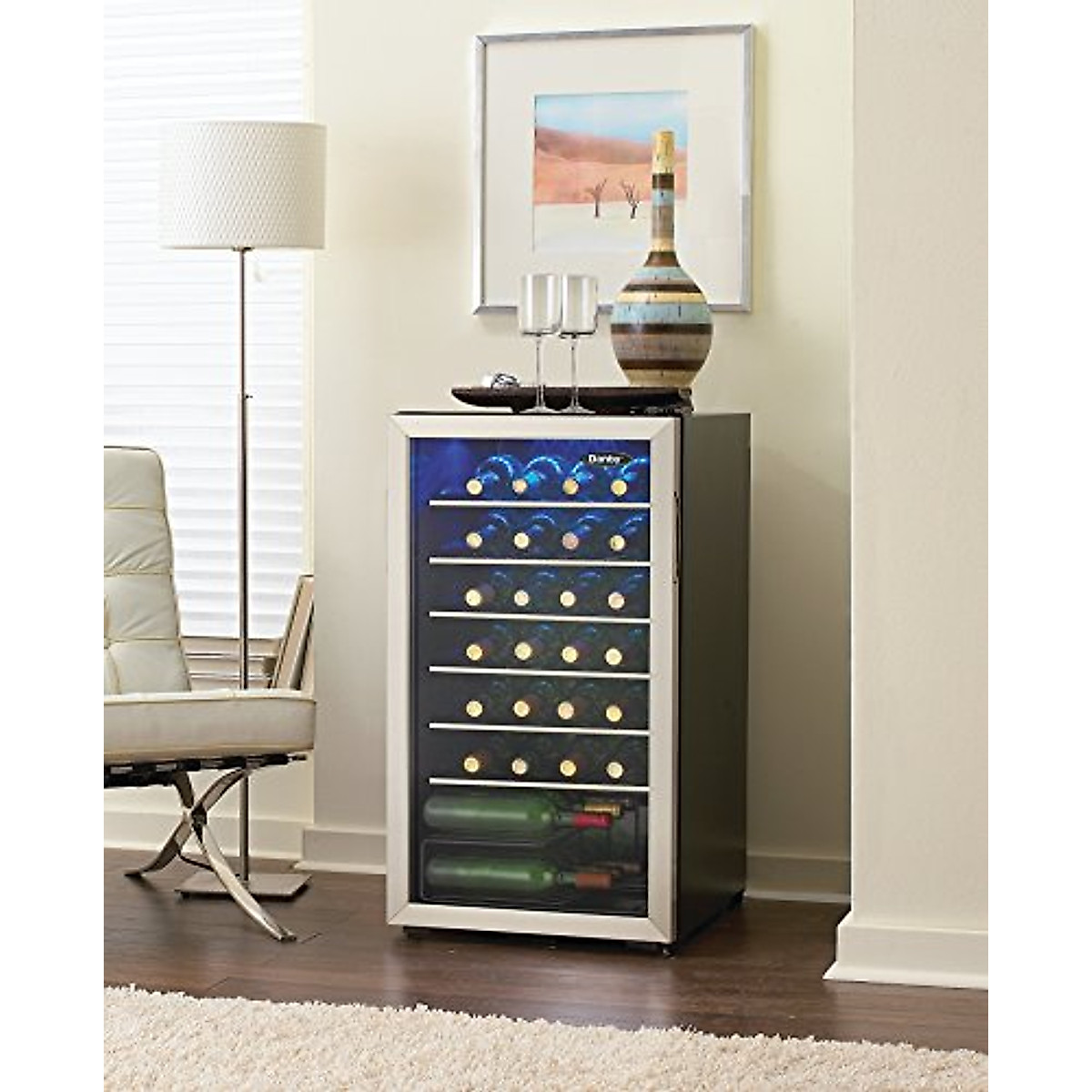 Danby DWC93BLSDB 36 Bottle Freestanding Wine Cooler