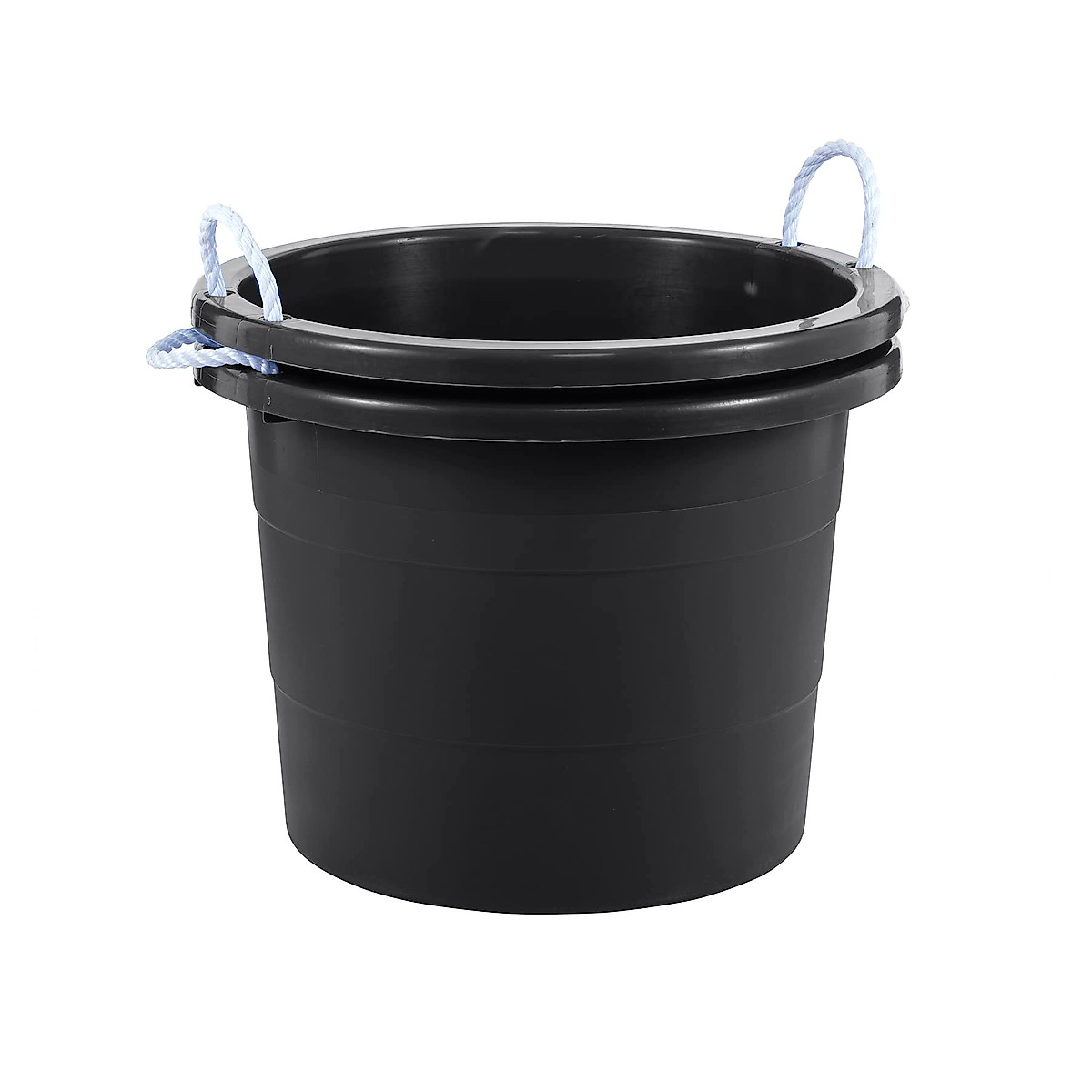 United Solutions 19 Gallon Rope Handle Tub, 2-Pack, Heavy-Duty Organization and Easy-Access Storage Tub, Multi-Purpose, Made with Rugged Plastic, Black