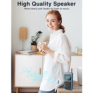 AM FM Walkman Radio: 900mAh Rechargeable Portable Transistor Pocket Radio with Best Reception Digital Tuning, LCD Screen,Stereo Earphone Jack, Sleep Timer and Alarm Clock for Jogging,Walking(Blue)