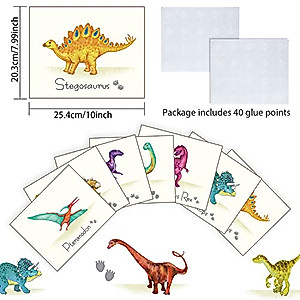 9 Pieces Dinosaur Wall Prints Dinosaurs Poster Wall Decals with Unframed Pictures Dinosaur Birthday Gift for Nursery and Kids Room Decorations