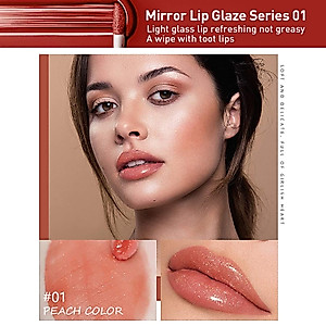 MAEPEOR Shiny Glossy Lipgloss Set 8PCS Non-Sticky Moisturizing Lip Gloss Long-lasting High Shine & Shimmer Liquid Lipstick for Girls and Women (Shiny Glossy, 8PCS-A)