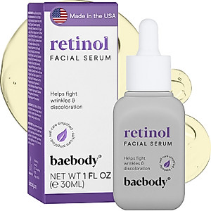 Baebody Made in USA Retinol Serum for Face - Anti Aging Serum for Fine Lines & Wrinkles - - Retinol for Face with Jojoba Oil & Green Tea (1 fl oz/30 ml)