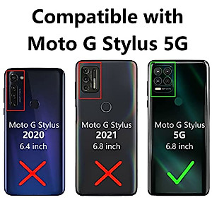 SKTGSLAMY for Moto G Stylus 5G Case (2021),with Screen Protector,[Military Grade] 16ft. Drop Tested Cover with Magnetic Kickstand Car Mount Protective Case for Motorola G Stylus 5G, Blue