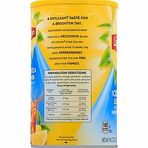 Lipton Lemon Powdered Iced Tea, Sweetened, Makes 28 Quarts