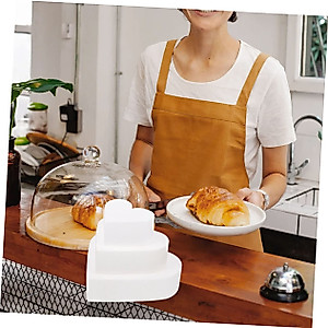 Abaodam 3pcs Bubble Cake Cupcakes Rotating Cake Stand Cake Decorating Cilindros para Fiestas Redondos Blancos Cake Shape Molds Gummy Molds Dummy Accessories to Rotate Wedding White Foam