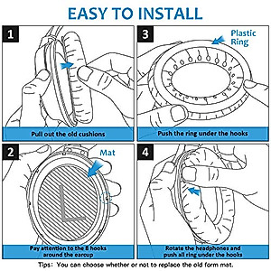Replacement Ear Pads for Bose QC35, Ear Cushion Kits with Memory Form Compatible with QuietComfort 35 Headphones(1Pair Black)