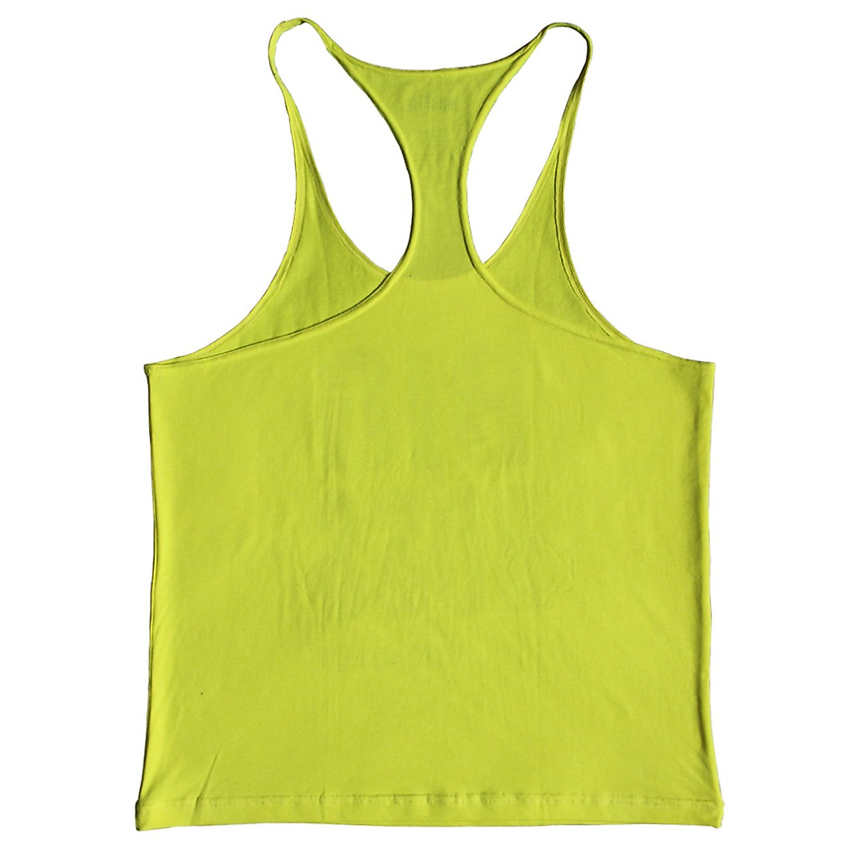 JEEING GEAR Alivegear Men's Stringer Training Bodybuilding Workout Gym Tank Tops Y Back Cotton Yellow M