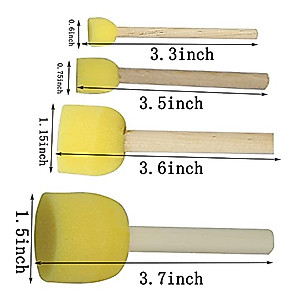 20 pcs Round Sponges Brush Set, 4 Sizes Paint Tools for Kids