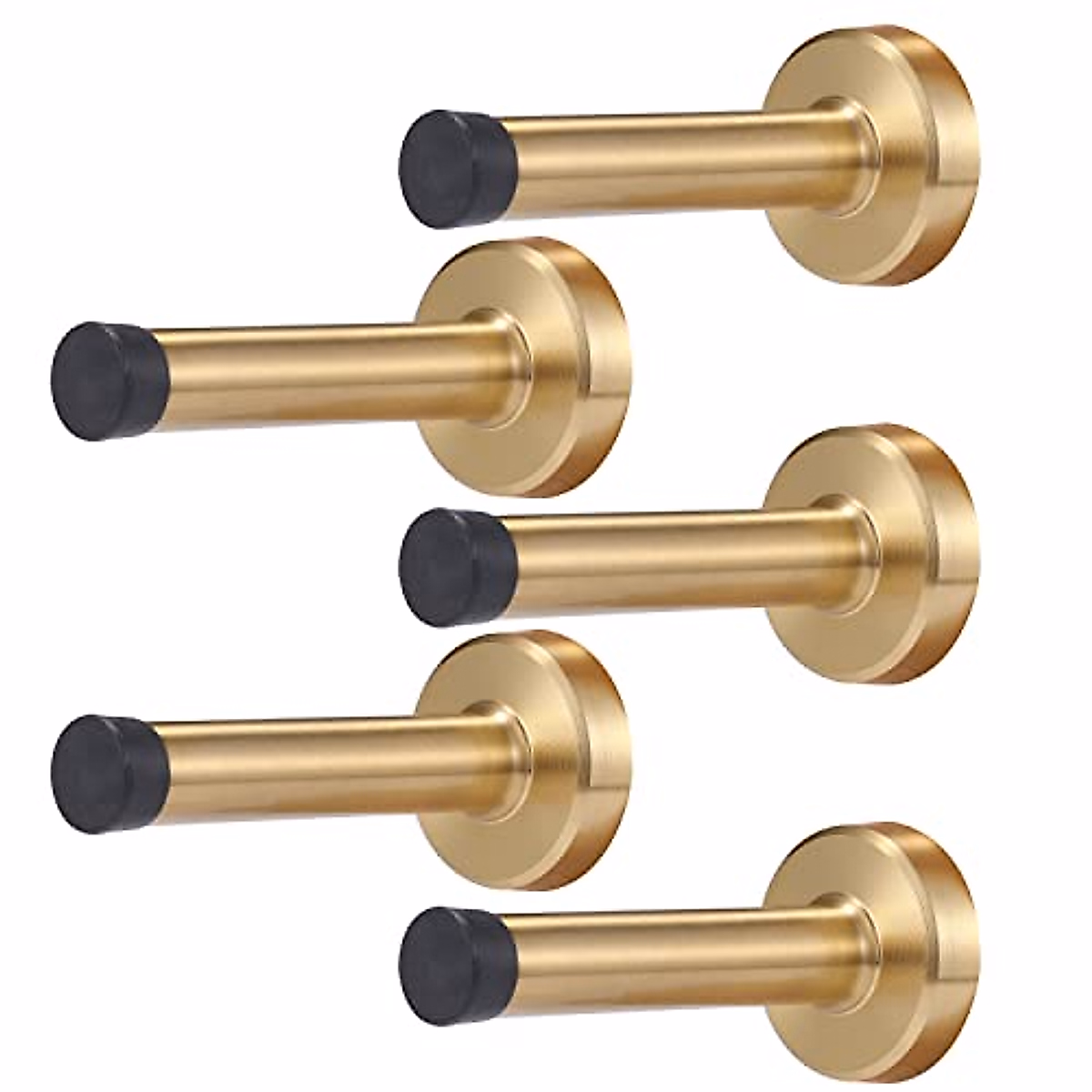 Modern Door Stopper, Stainless Steel Door Stop with Sound Dampening Rubber Bumper Wall Mounted Durable Door Holder with Hardware Screws Brushed Finish 3.7 Inch in Height Door Stops