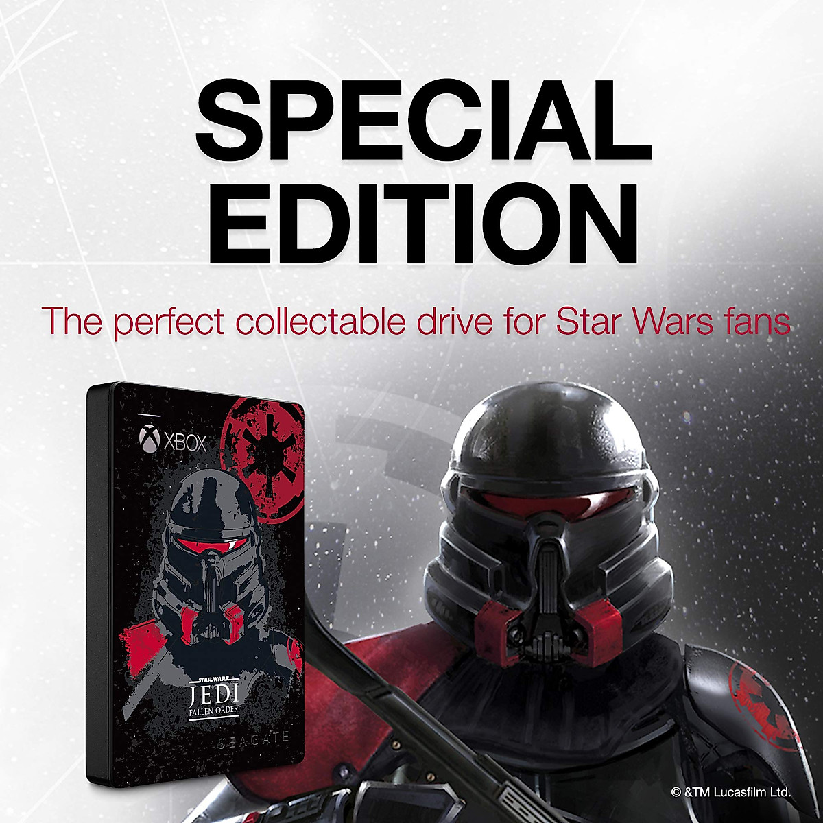 Seagate External Portable HDD, 2TB, Star Wars Edition, Jedi Fallen Order, Officially Licensed for Xbox, and Two-Year Rescue Services (STEA2000426)