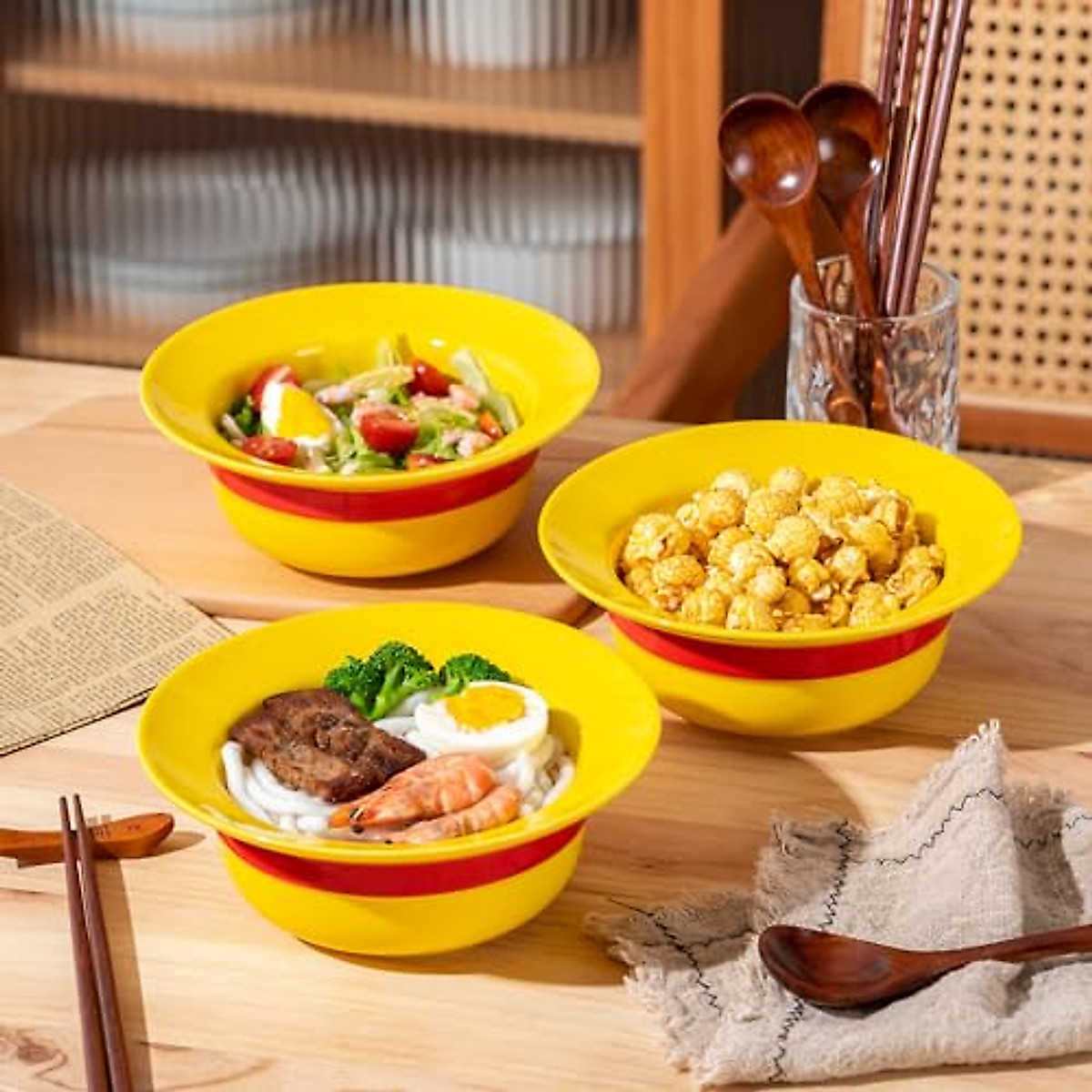 Feellawn Straw Hat Ramen Bowl With Chopsticks for Anime Fans（Ceramic）