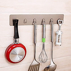 Royal Brands 6 Hook Self Adhesive Wall Mounted Rack - Waterproof Sturdy Backing - Place Anywhere in Your Home Or Garage