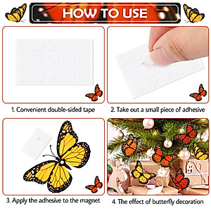 40Pcs Monarch Butterfly Decorations Bulk,4.72'' Halloween Butterfly Wall Decor Artificial Monarch Butterfly Magnetic Butterfly Decor 3D Monarch Butterfly Wall Decal for Craft Home Wall Bedroom