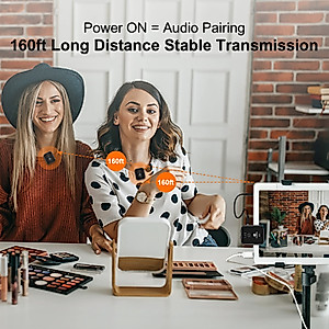 ZOWEETEK Wireless Lavalier Microphone Dual Channel,Suitable for iPhone,Android Phone,Ipad,DSLR,GoPro,Camera,Laptop.