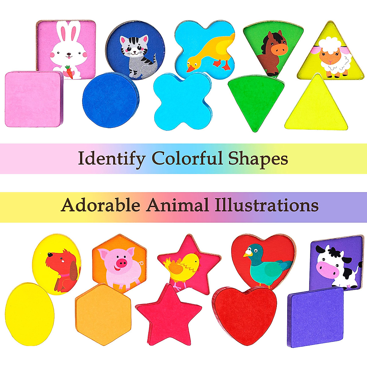 TOYLI Educational Math Learning Board and Puzzle Wooden 4 in 1, Wooden Stacking Toy