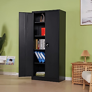 Howzone 48.2''W Garage Shelving 2500LBS Heavy Duty Storage Shelves,72''H Adjustable 5 Tier Metal Shelving for Garage Storage Rack Industrial Shelves Utility Shelf 24.2" D x 35.4" W x 72.2" H, Black