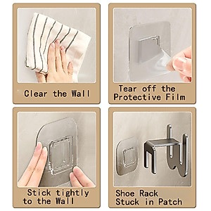 YIKANGHENG Black Slipper Rack, 3 Inch x 2 Inch Aluminium No Punching Hole Slipper Holder for Hanging Slipper, Making Your Room Tidy, Used for Bedroom and Bathroom (Black)