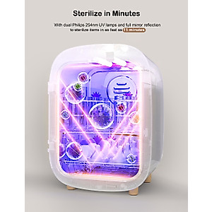 MOMSSY 4-in-1 UV Cleaner and Dryer for Baby Bottles, 18L Bottle Cleaner and Dryer with Touch Control & Auto-Off Safety for Cup/Toothbrush/Beauty Tools/Tableware/Pacifier