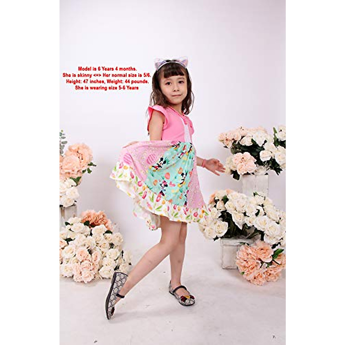 Baby Girls Spring Easter Minnie Mouse Panel Twirl Dress Pink Mint 18-24M/XS