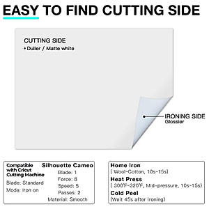 White HTV Heat Transfer Vinyl Bundle: 13 Pack 12" x 10" White Iron on Vinyl for T-Shirt, White Heat Transfer Vinyl for Cricut, Silhouette Cameo or Heat Press Machine