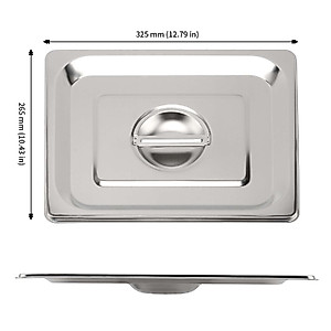 JAPCHET 4 Pack 1/2 Size Stainless Steel Steam Table Lid, Steam Table Pan Lids with Handle Hotel Pan Cover for Kitchen, Hotel, Restaurant and Party, Silver