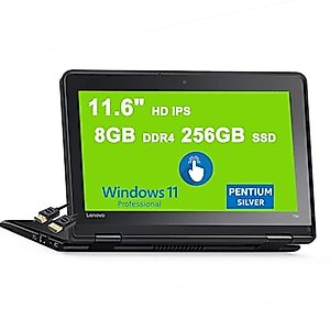 Lenovo ThinkPad Yoga 11e Gen 5 2-in-1 Laptop | 11.6" HD IPS Anti-Glare Multi-Touch| Intel 4-core Pentium Silver N5030 Processor | 8GB DDR4 256GB SSD | USB-C Pen Win11Pro Black + HDMI Cable